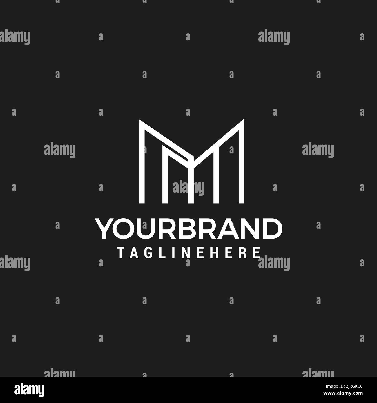 MM logo design MM Initial Letter logo line design template vector Stock ...