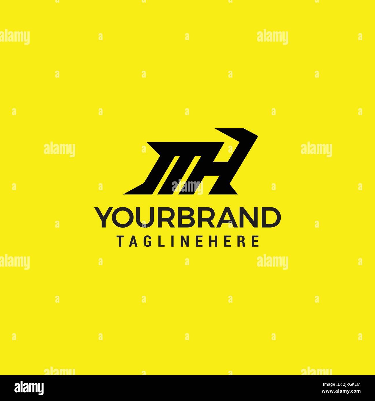 alphabet letters monogram icon HM or MH logo design template vector ...