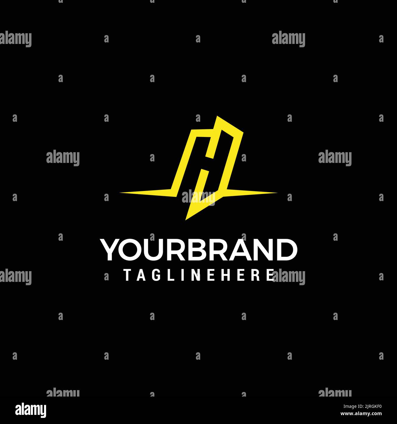 letter h negative space flat simple tech modern logo Stock Vector Image ...