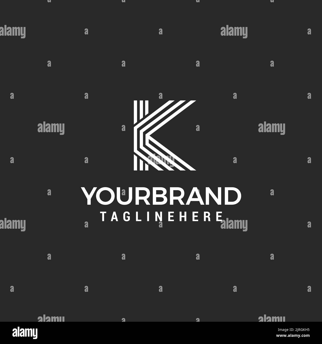 Alphabet letters monogram icon KK logo line design template vector ...