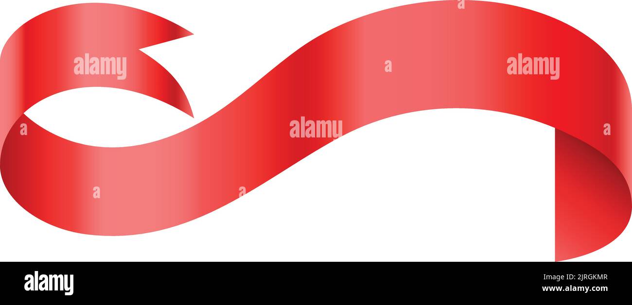 Red ribbon. Realistic silk textile flag mockup Stock Vector Image & Art ...