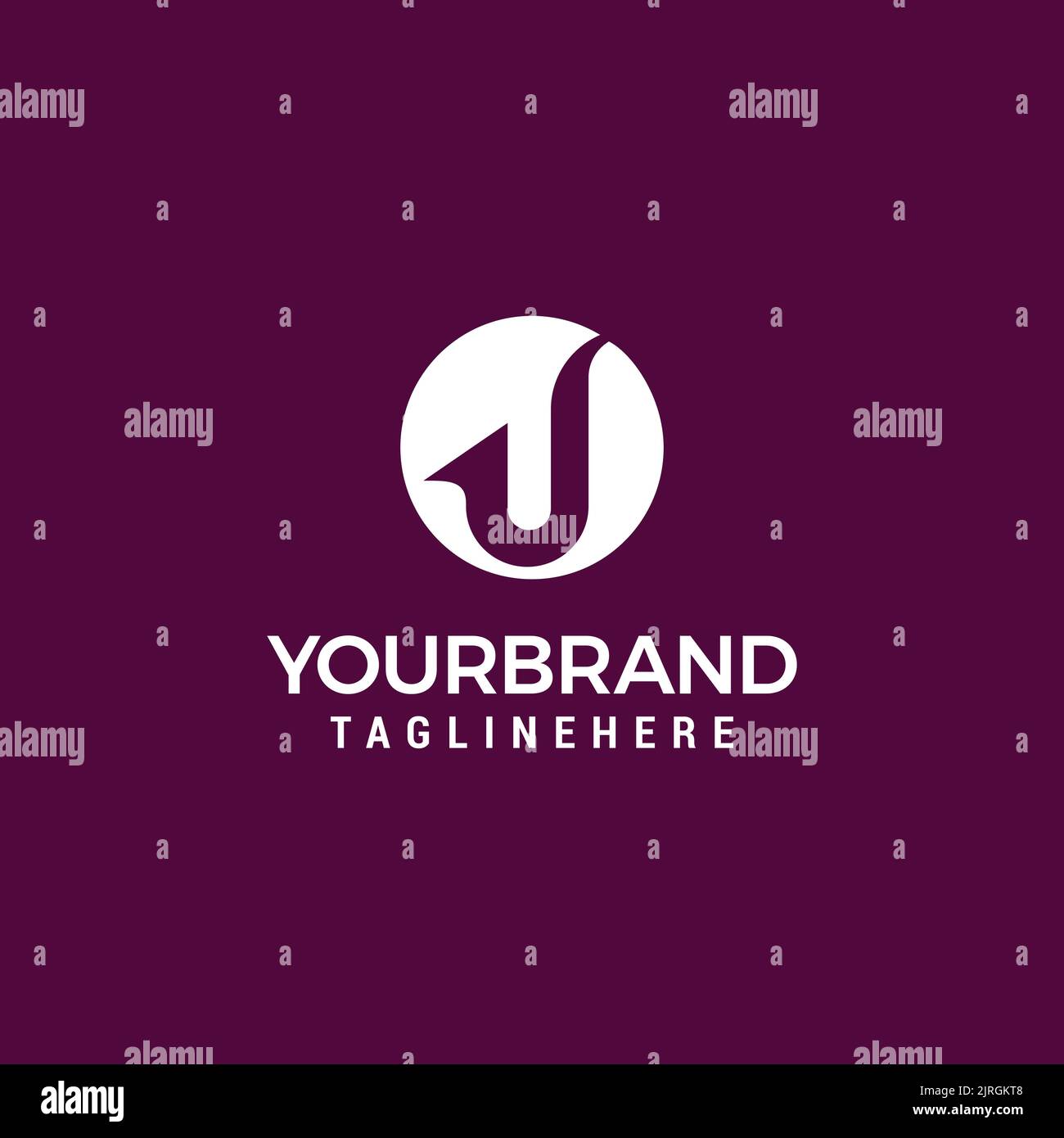 Letter J and Saxophone Music Note logo design template vector Stock ...