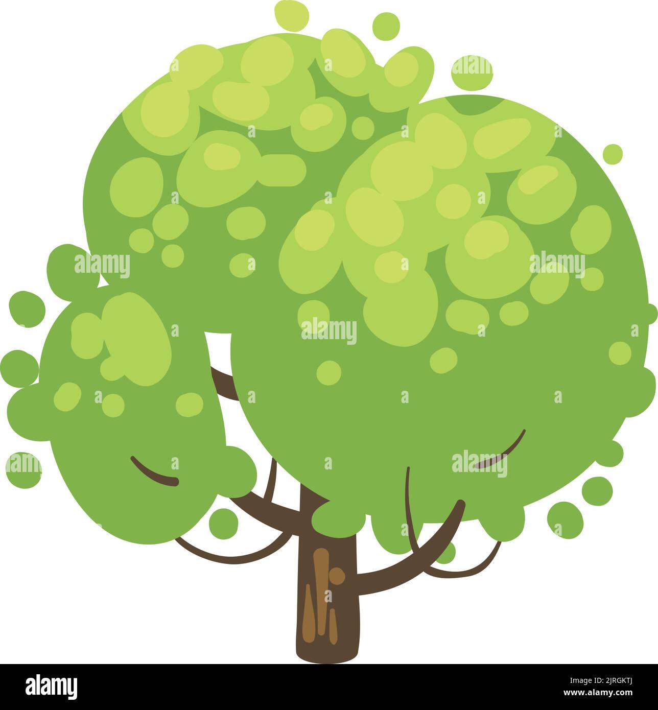 Green oak icon. Summer forest tree. Nature symbol Stock Vector Image ...