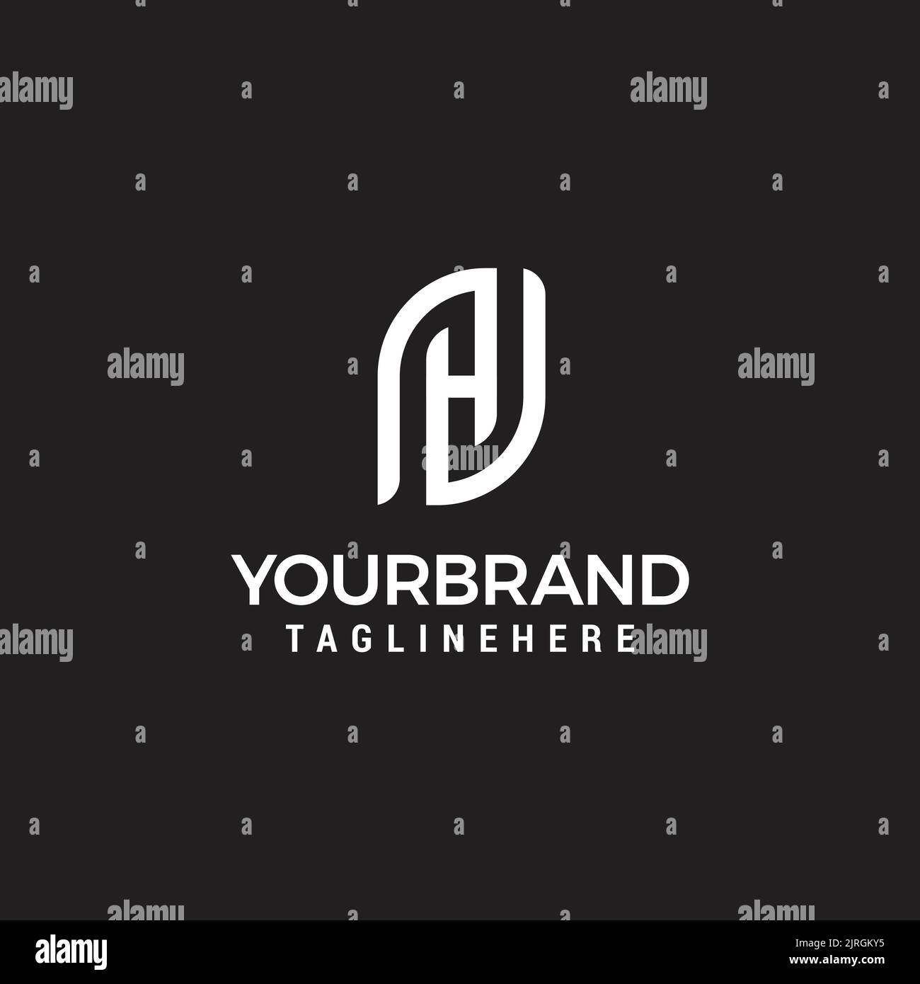 H letter geometric logo line design template vector Stock Vector Image ...