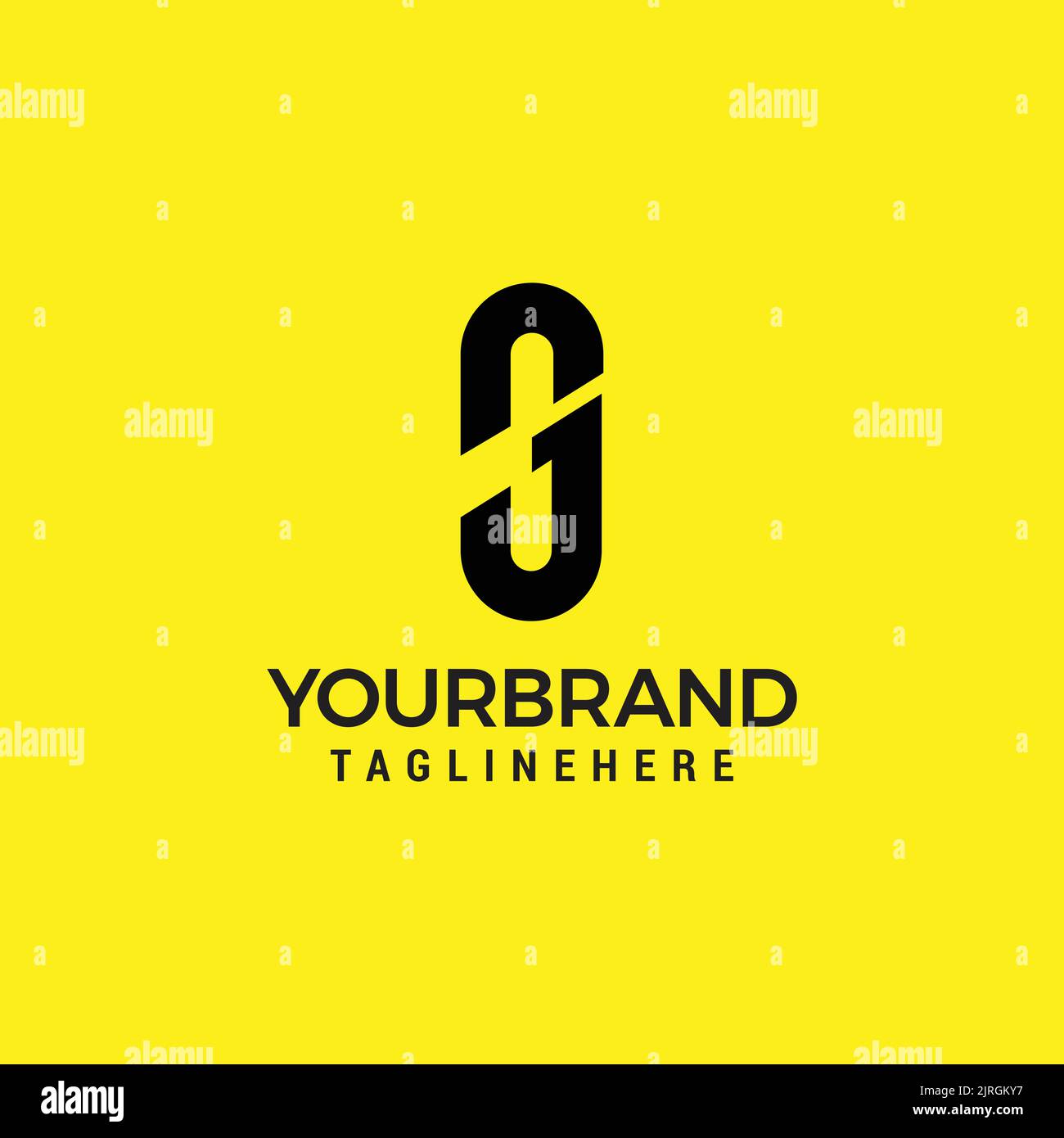 G Negative Space Logo Design Vector illustration template Stock Vector ...