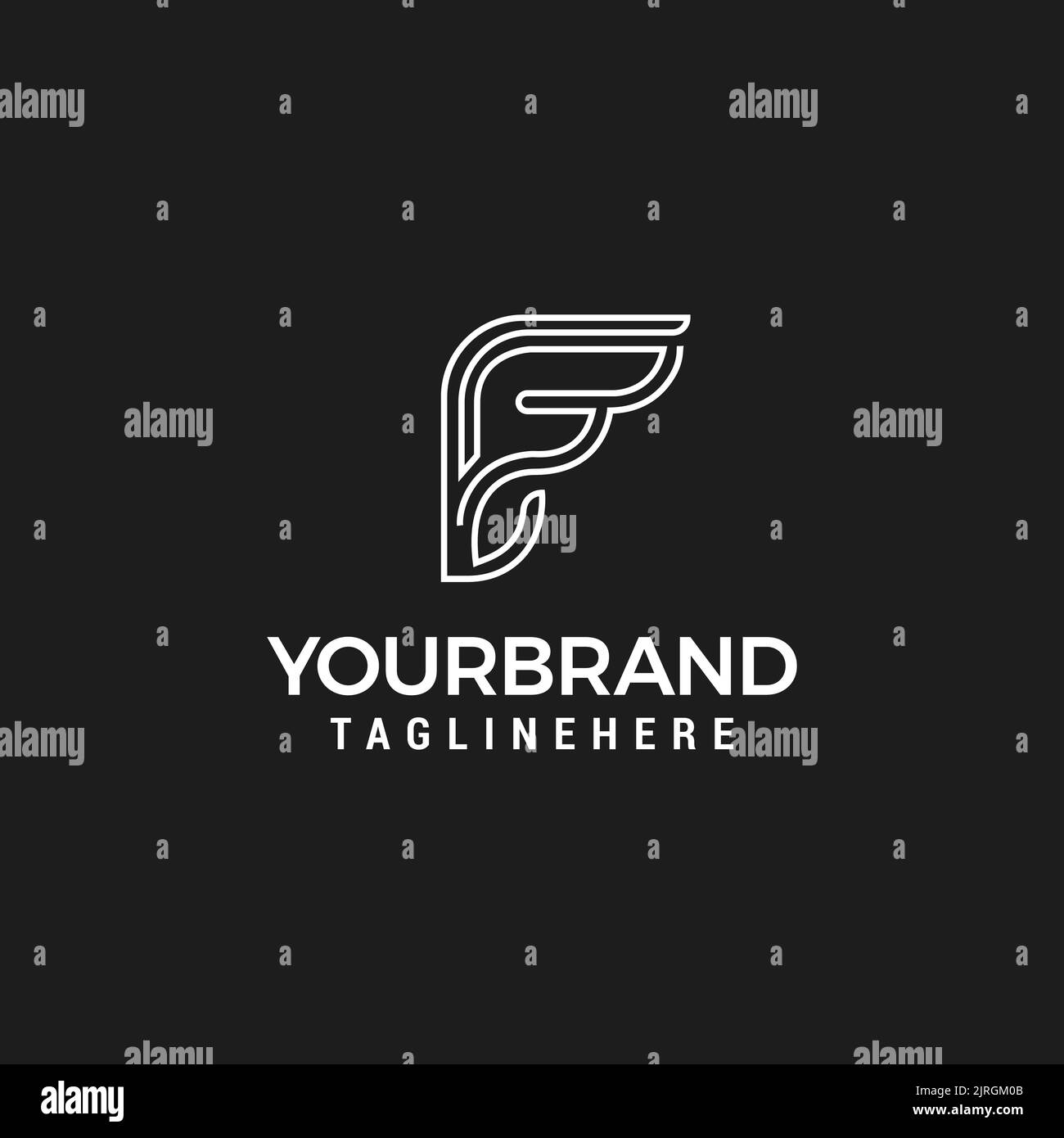 Capital Lines Letter F Creative Line Letters Design Graphic Alphabet ...