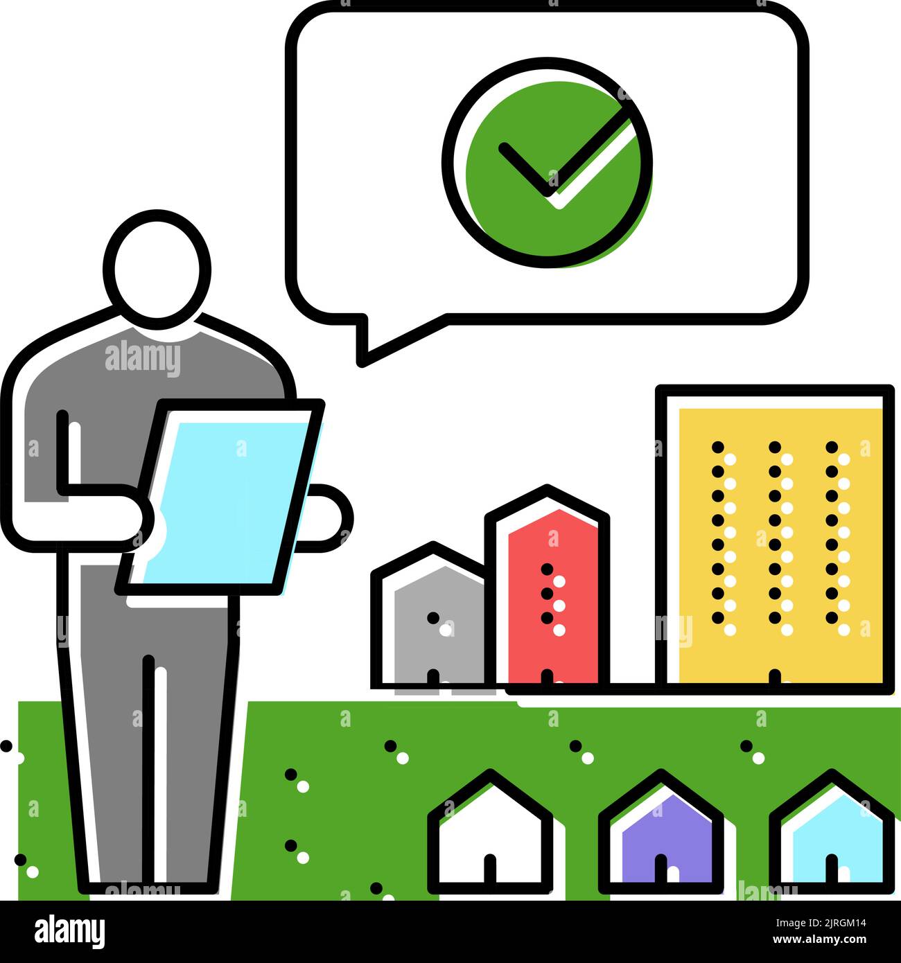 landlord property estate home color icon vector illustration Stock ...