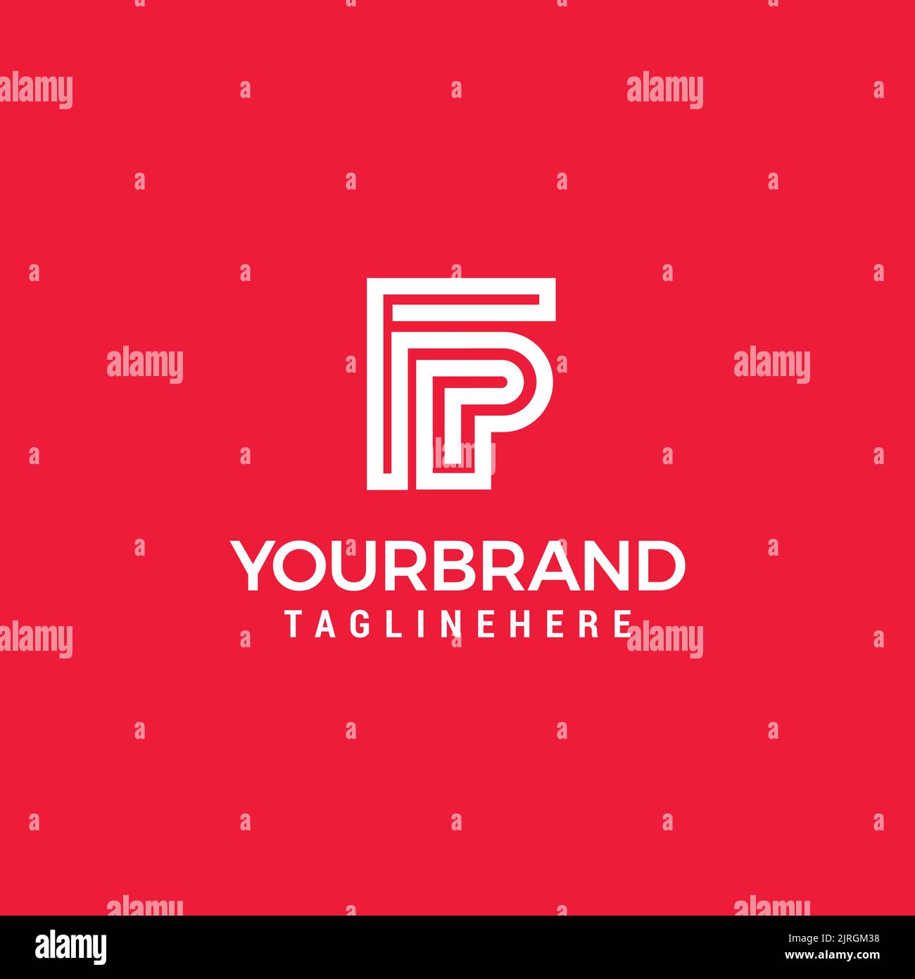 Creative Letter FP Monogram Logo Design Icon Template White and Black ...