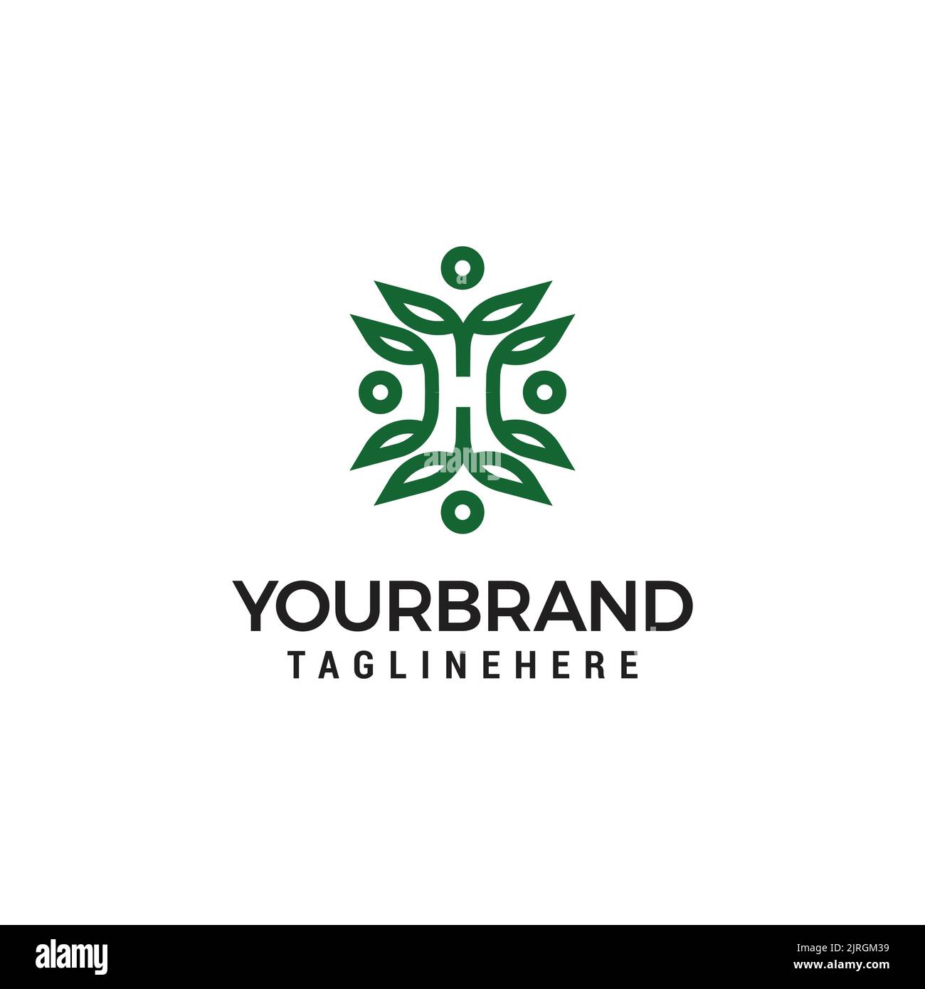 Letter H Healthy People Life Logo Design Vector illustration template ...