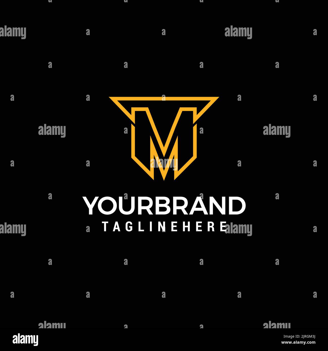 monogram logo of the letters T and M forming a shield modern elegant ...