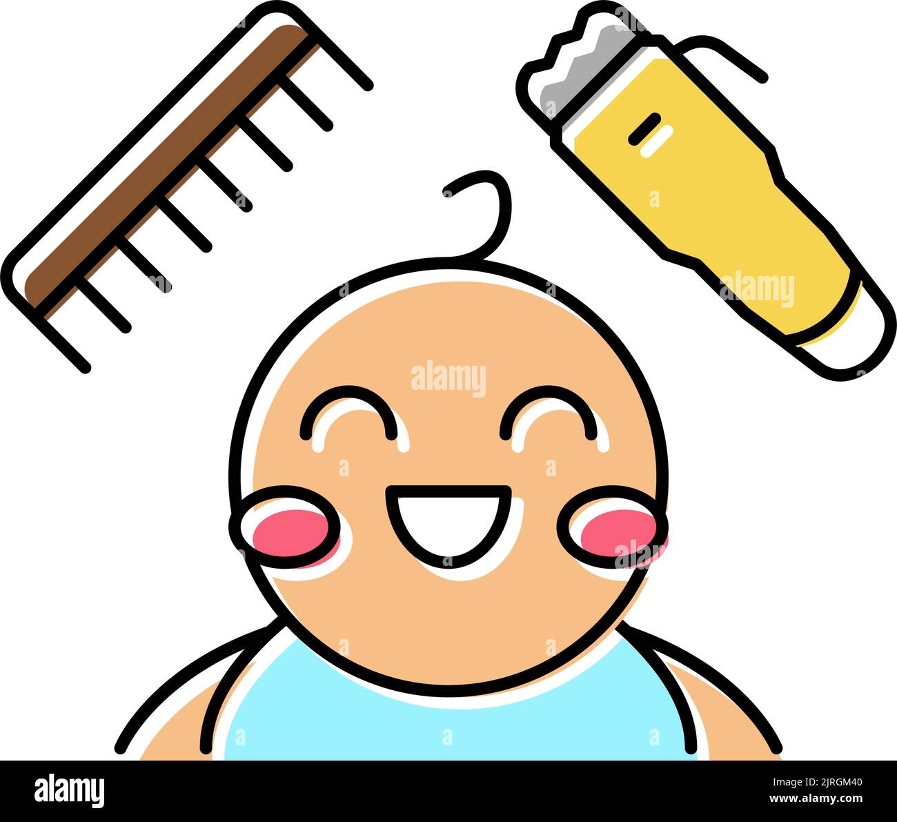 baby first haircut color icon vector illustration Stock Vector Image ...