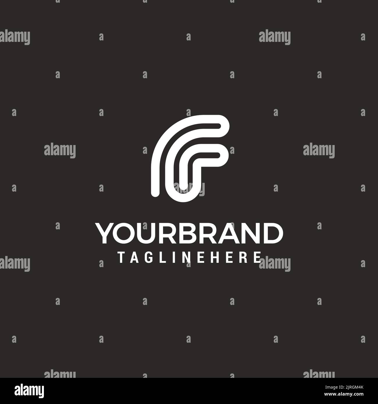 Alphabet letter F Logo Line Design Template Vector Stock Vector Image ...