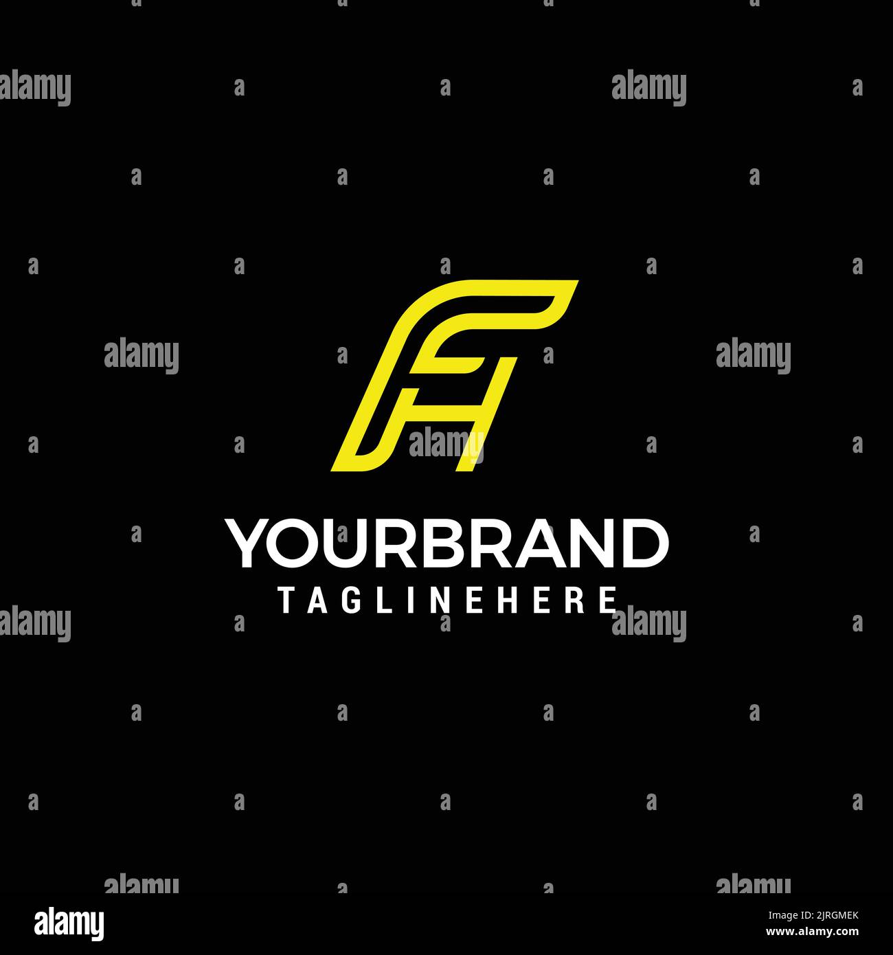 creative minimal FH HF icon logo template in vector format Stock Vector ...