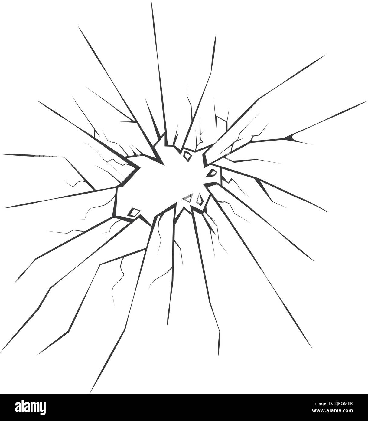 Realistic glass cracks. Shatter sharp broken edges Stock Vector Image ...