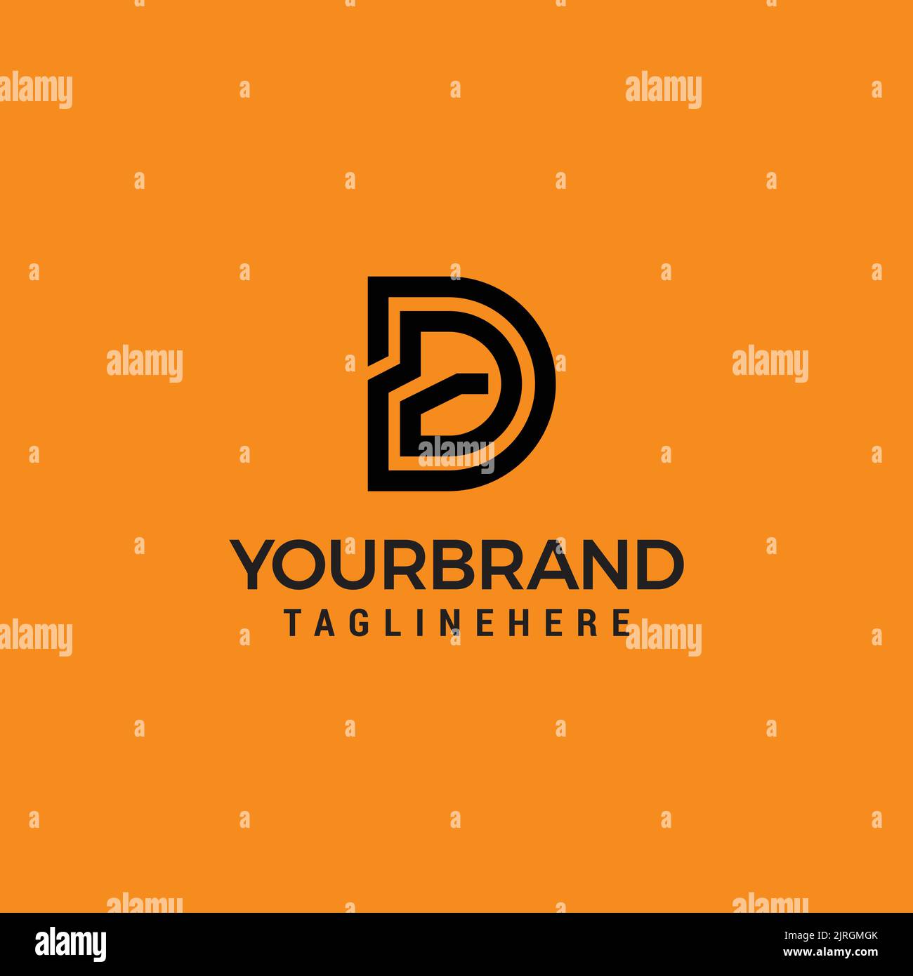 Creative and Minimalist Letter D DD Logo Design Icon, Editable in Vector Format in Black and ...