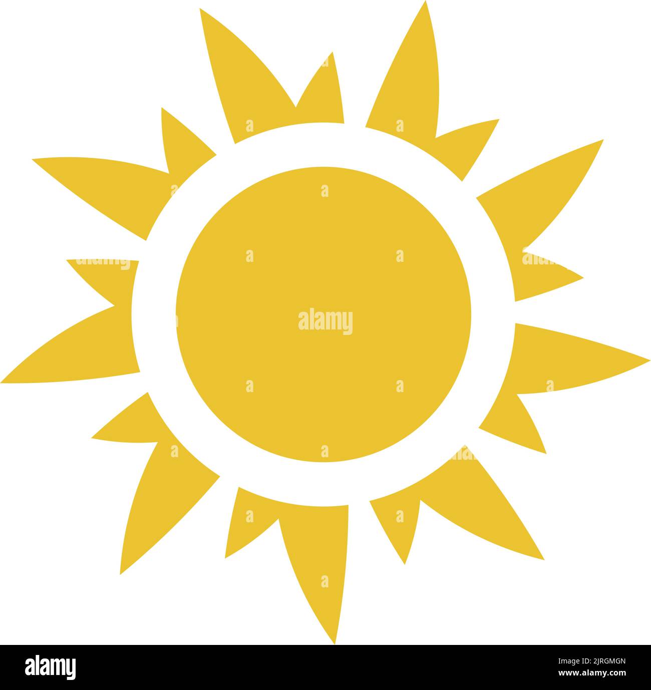 Yellow sun icon. Flat weather symbol. Sunshine sign Stock Vector Image ...