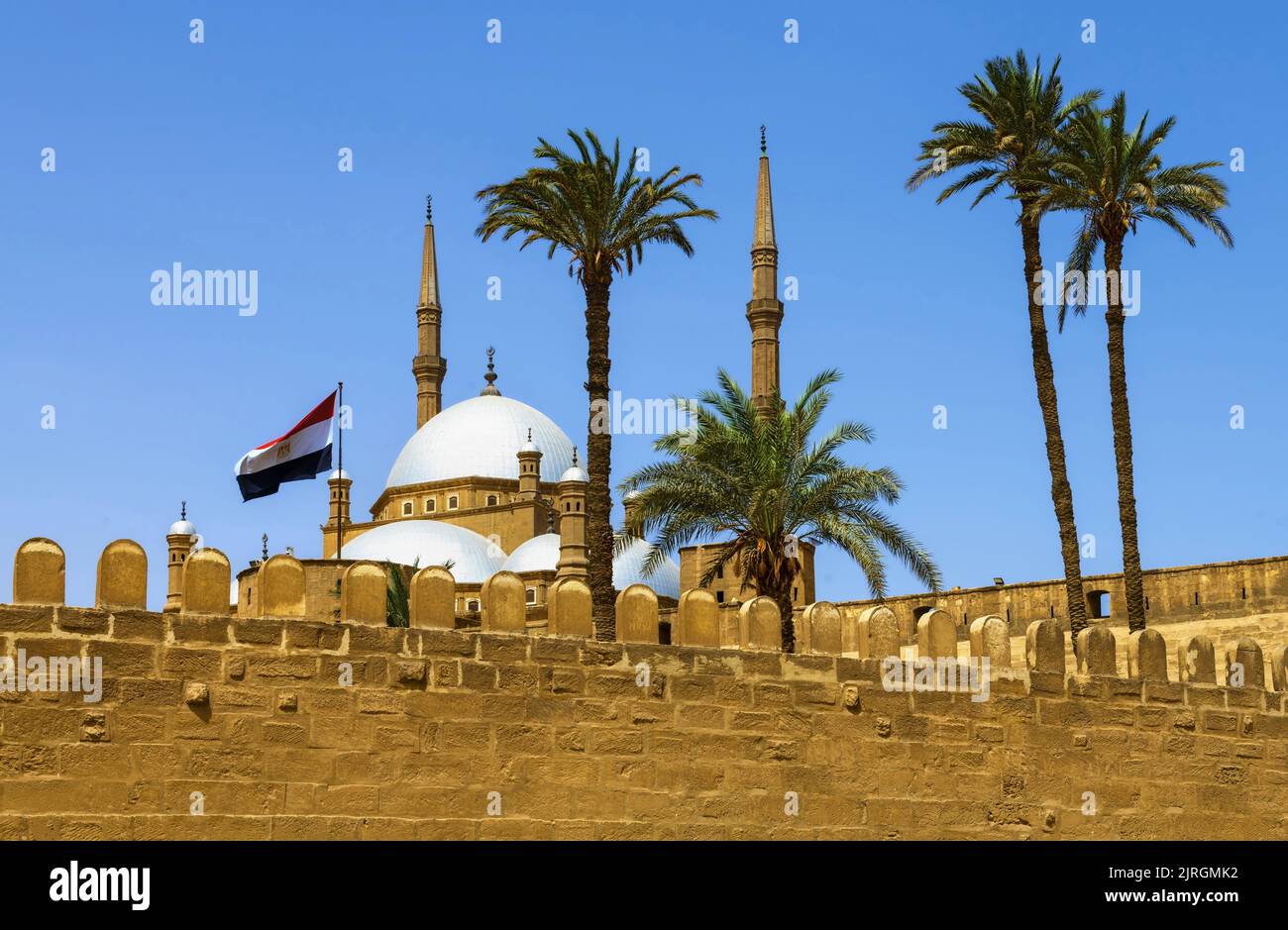 Cairo Citadel with the Great Mosque of Muhammad Ali Pasha Stock Photo ...