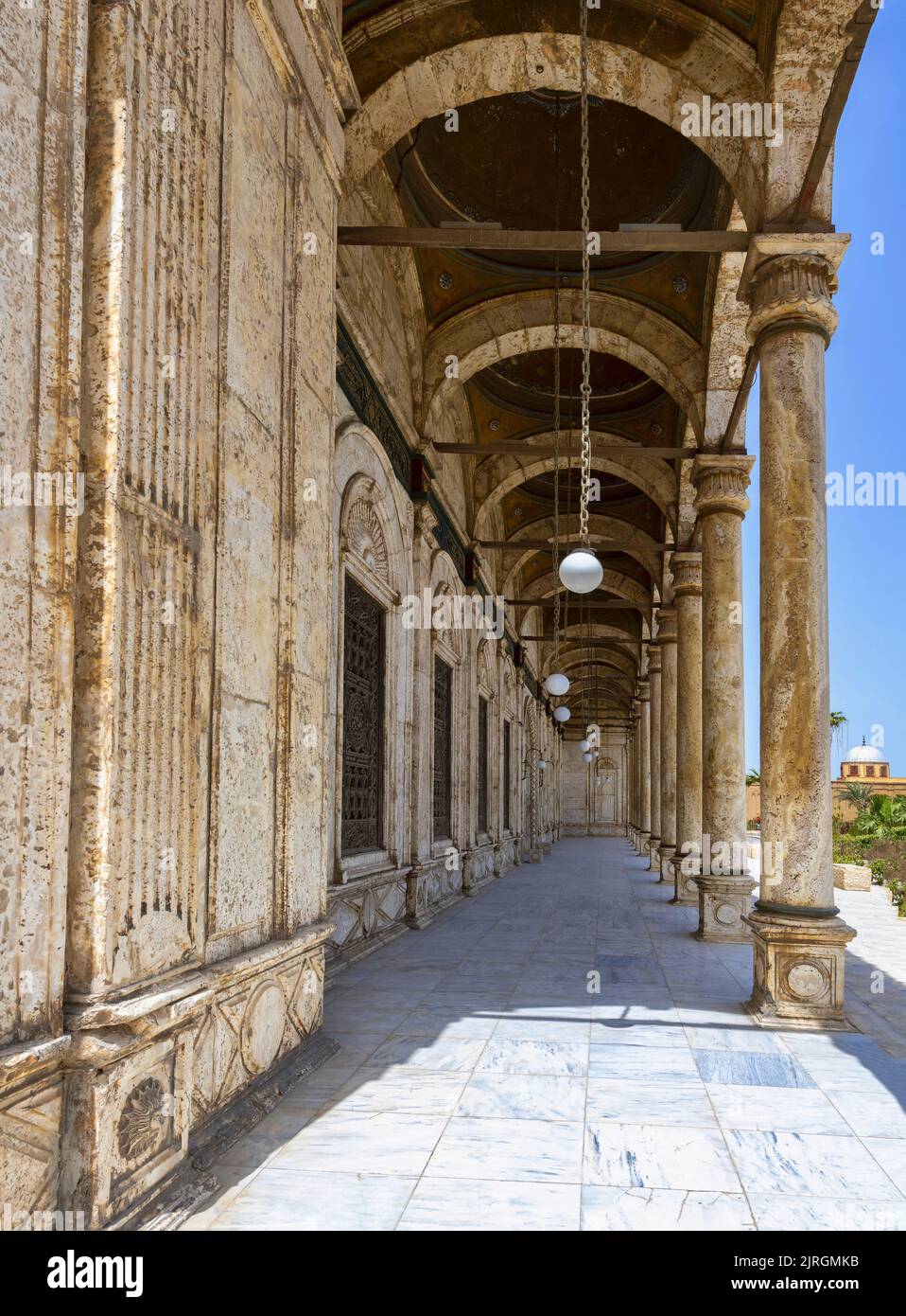 Colonnade of the Great Mosque of Muhammad Ali Pasha in Cairo Stock ...