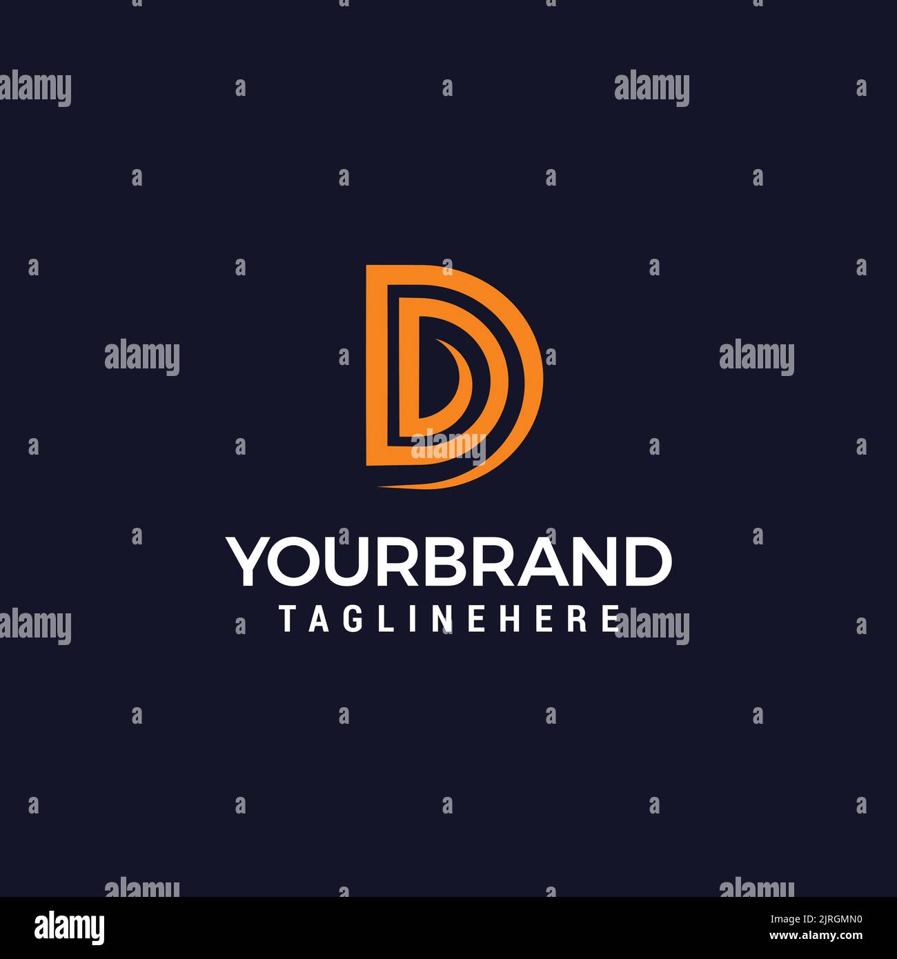 Letter DD spiral geometric symbol simple Logo Line Design Template ...