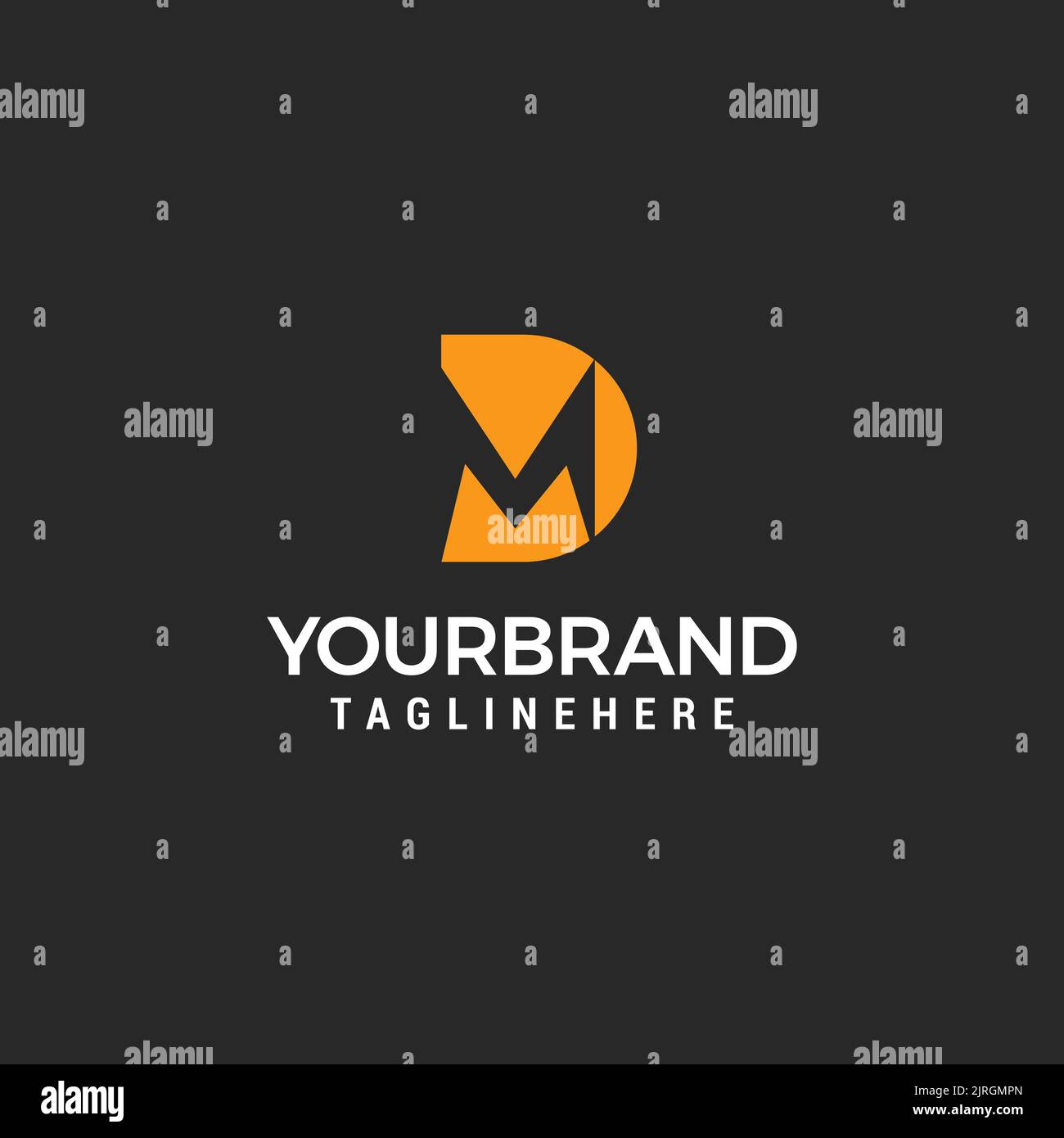 abstract letter md negative space simple geometric logo vector Stock ...