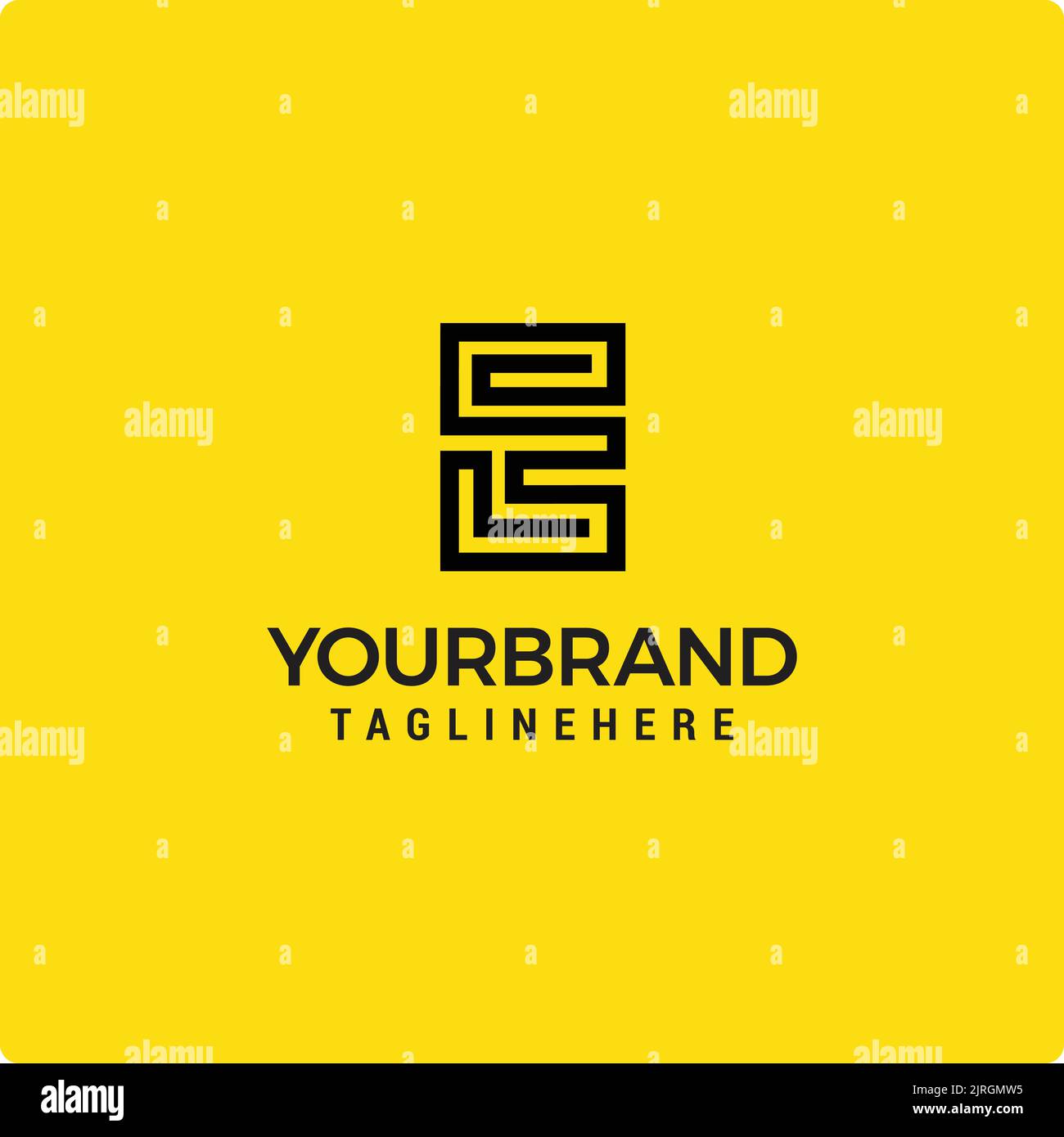 Simple monoline outline Initial E logo template vector Stock Vector ...