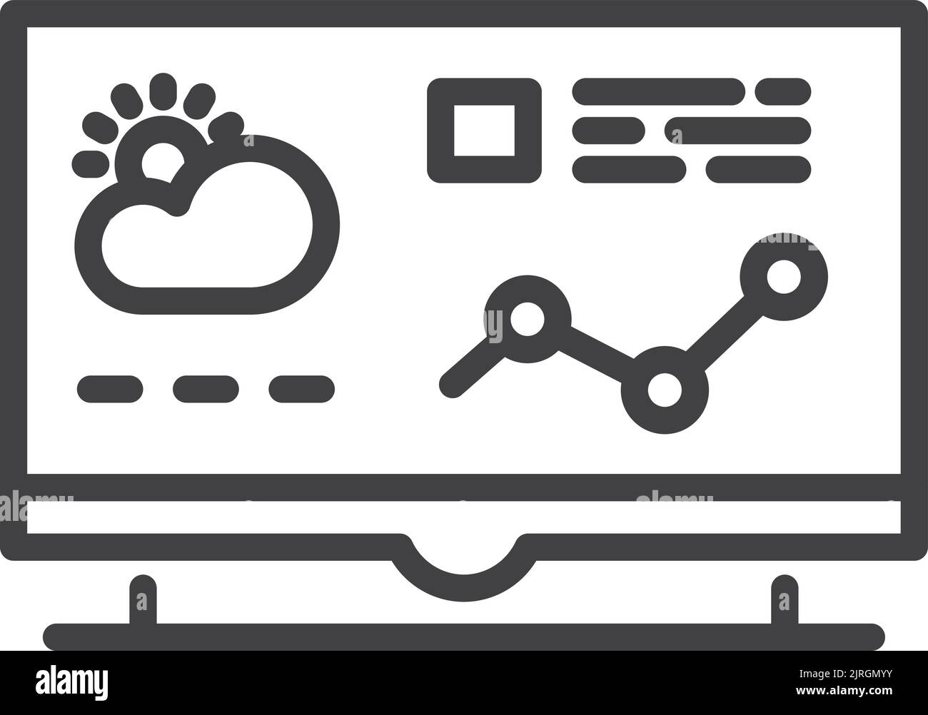 Weather app on tv screen. Television forecast symbol Stock Vector Image ...