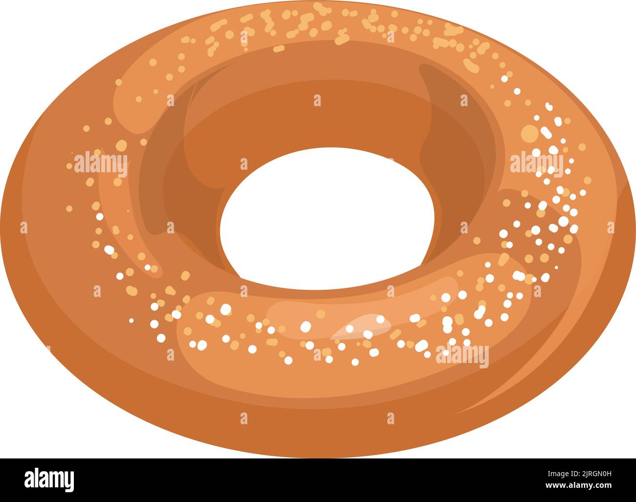 Bagel icon. Cartoon fresh bread. Tasty food Stock Vector Image & Art ...