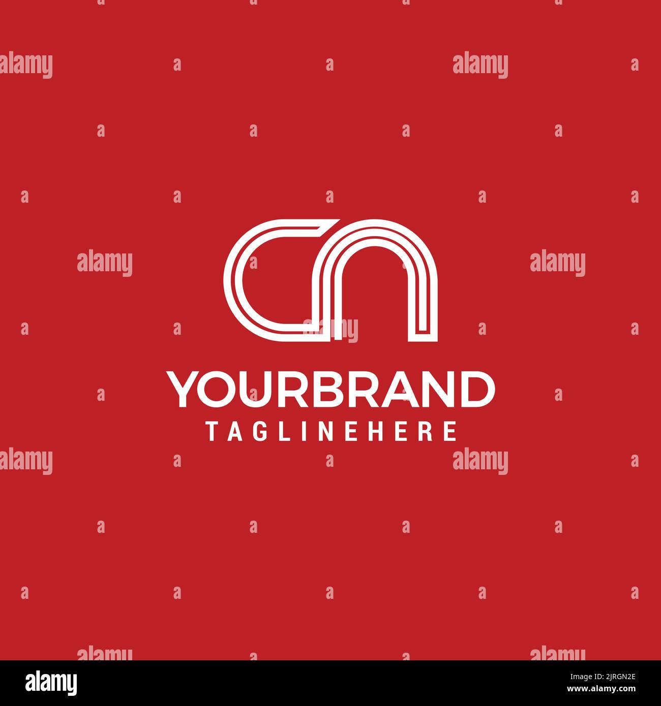 Initial lowercase letter cn linked outline rounded logo white color on ...