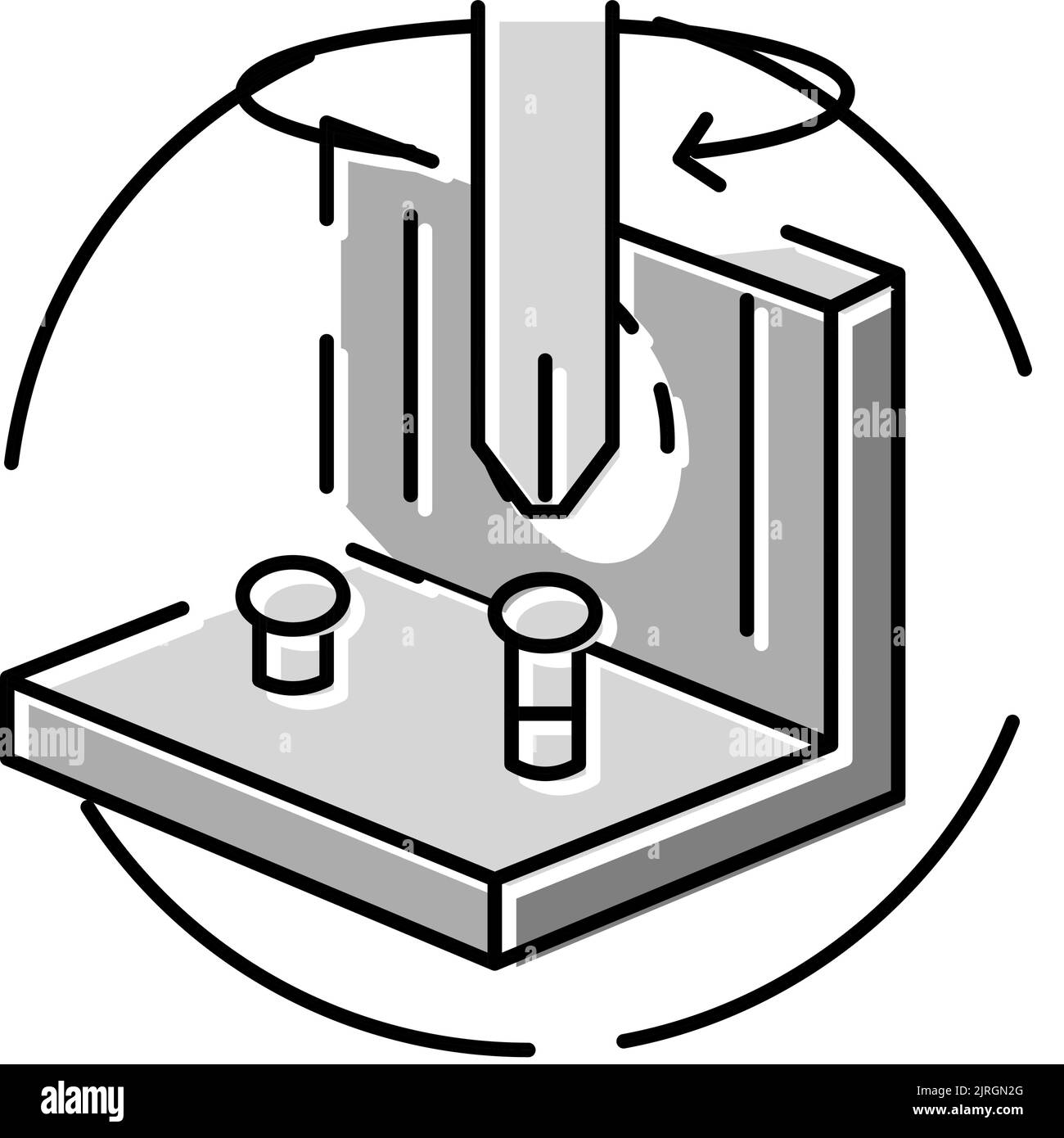 tighten screw screwdriver assembly furniture color icon vector ...