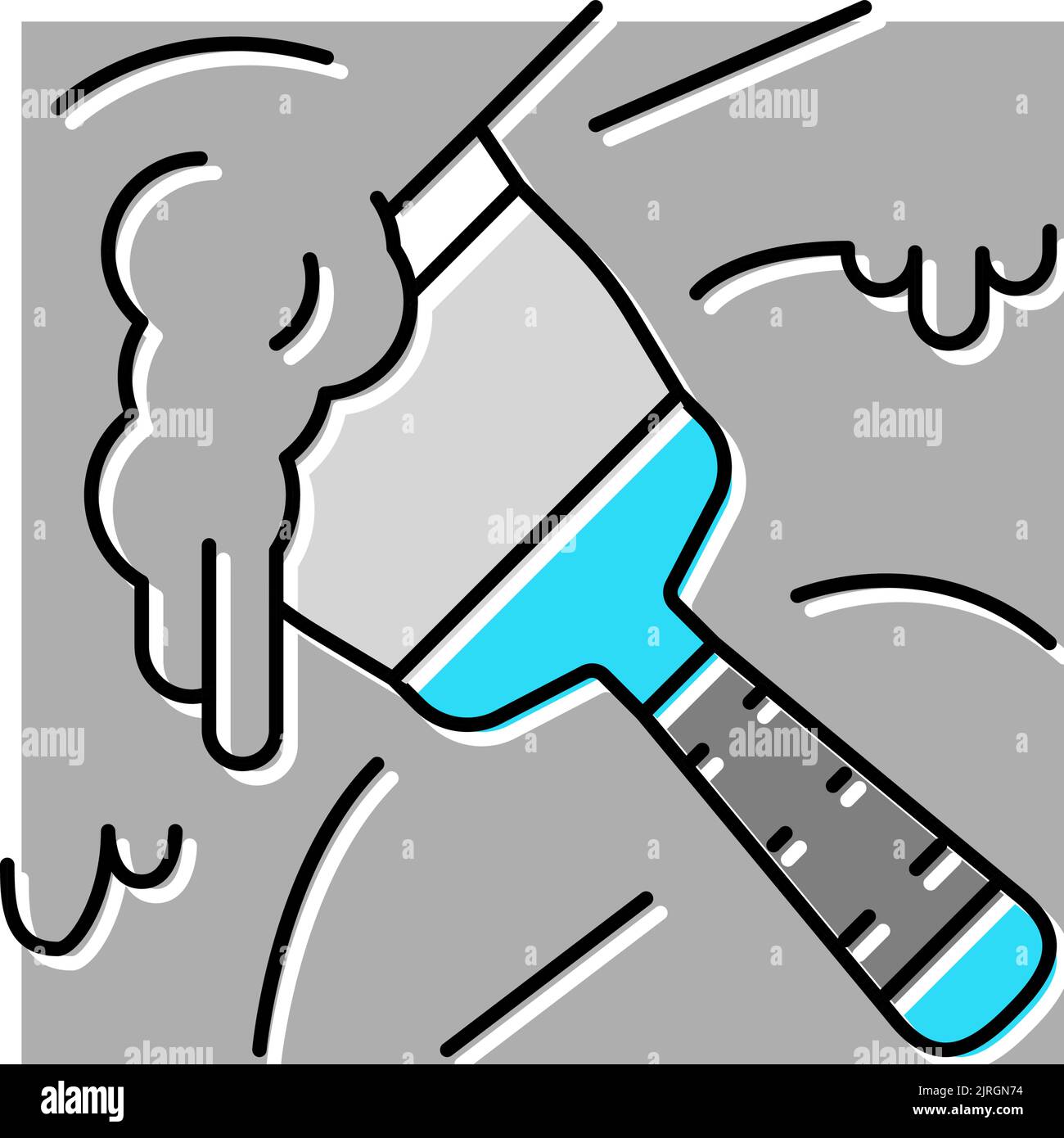 cement wall plaster color icon vector illustration Stock Vector Image ...