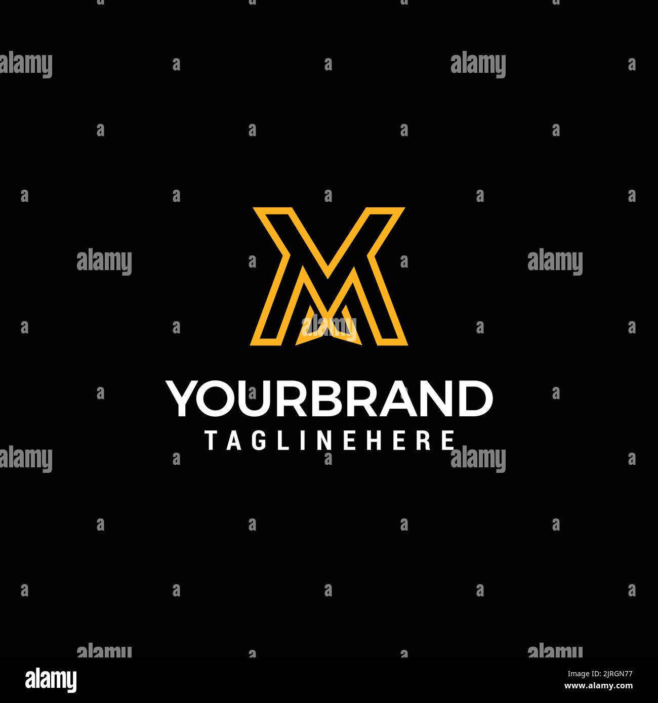 abstract modern minimalist letter YM MY logo design template Stock ...