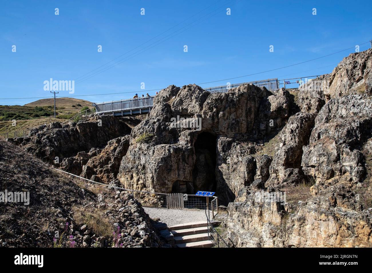 Entrance above the surface at the Great Orme Bronze Age Copper Mines ...