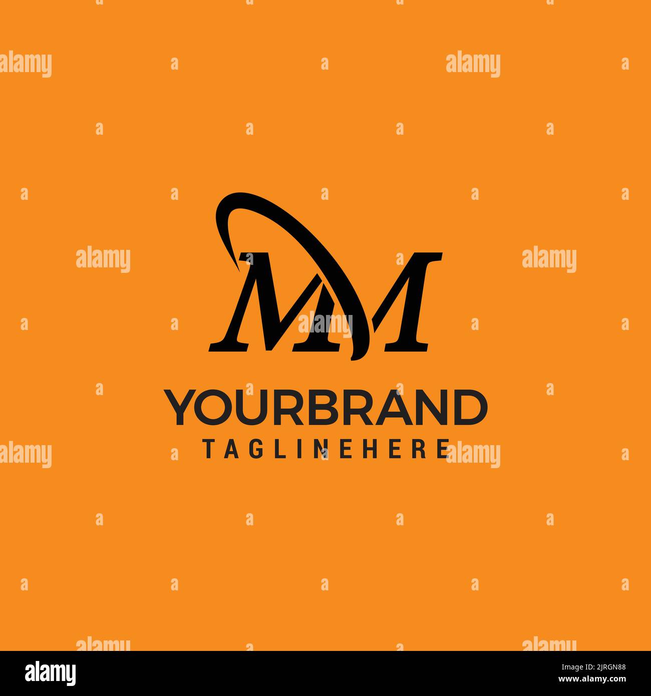 MM M M letter logo design Initial letter MM linked circle uppercase ...