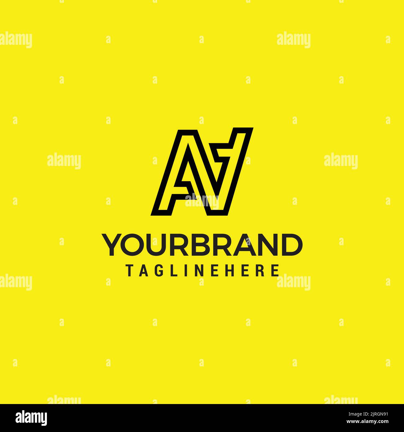 initial letter AV N logo line template vector illustration Stock Vector ...