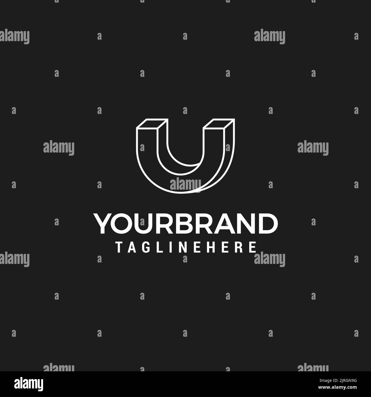 Line Art Lettering Logo Type U Sign Symbol Icon design vector Stock ...