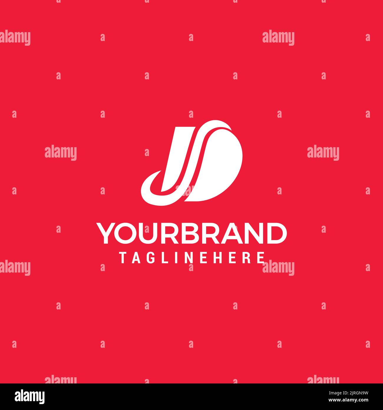 initial JD negative space letter Logo Design Template Vector Stock ...