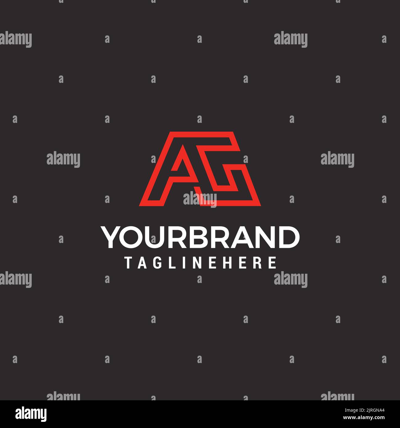 Letter branding AG creative Logo Line Design Template Vector Stock ...