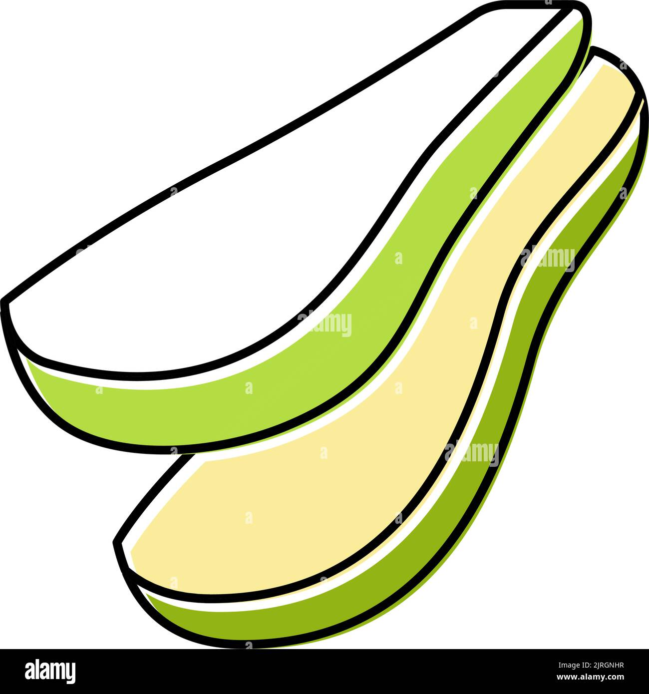 green pear slices color icon vector illustration Stock Vector Image ...
