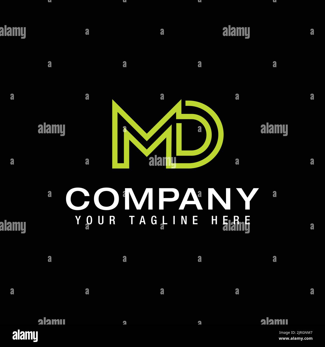 initial MD Letter Logo Line Design Template Vector Stock Vector Image ...