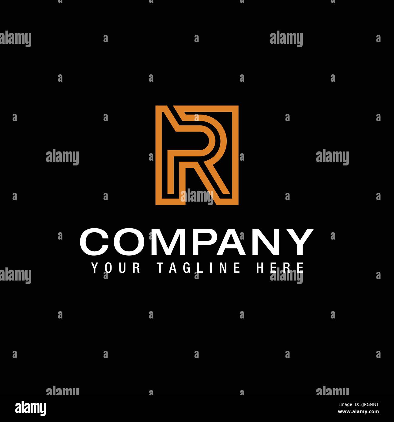 creative Letter R Luxury logo initial inside the box design template ...