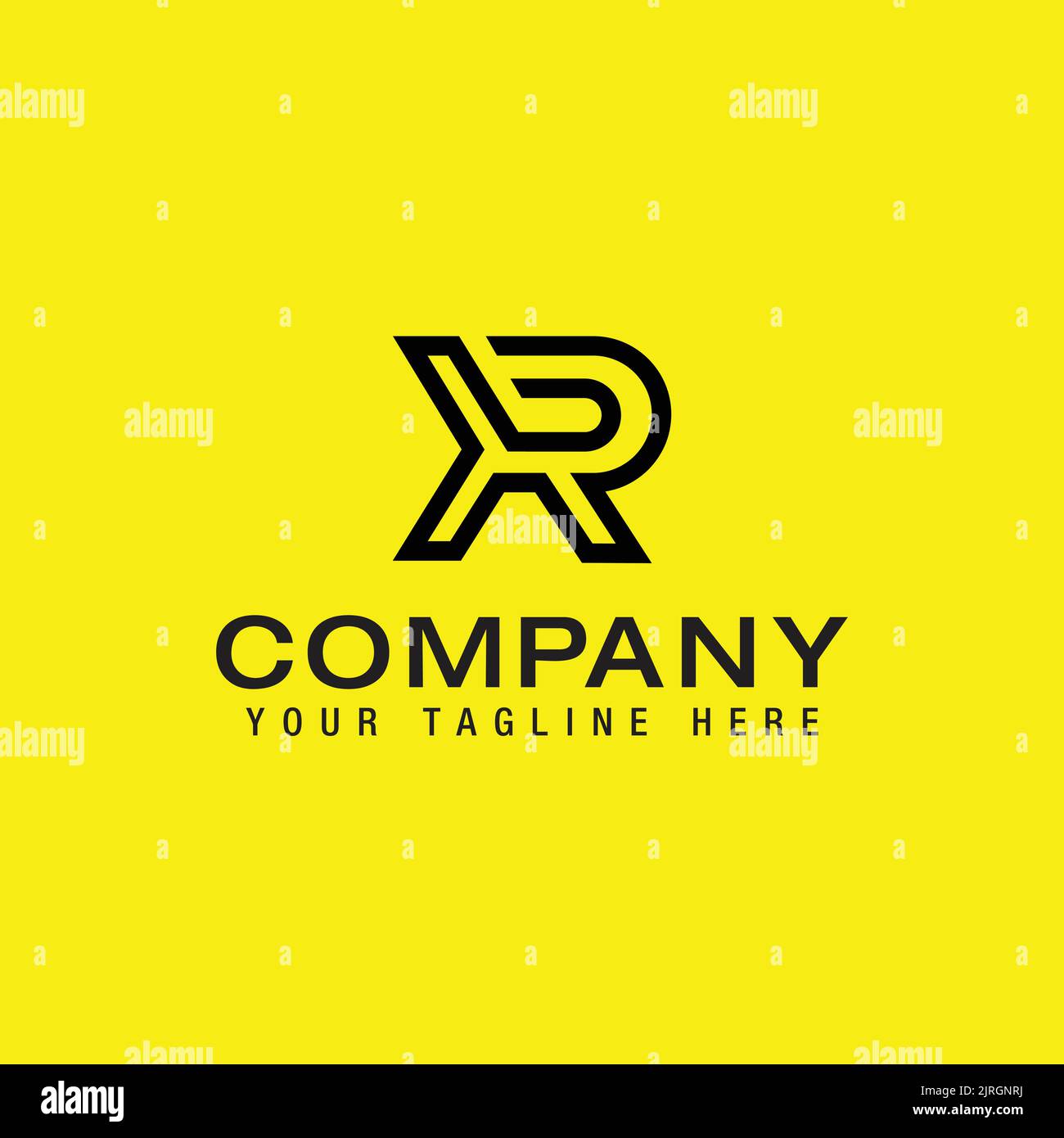 XR monogram logo with abstract line design template Stock Vector Image ...