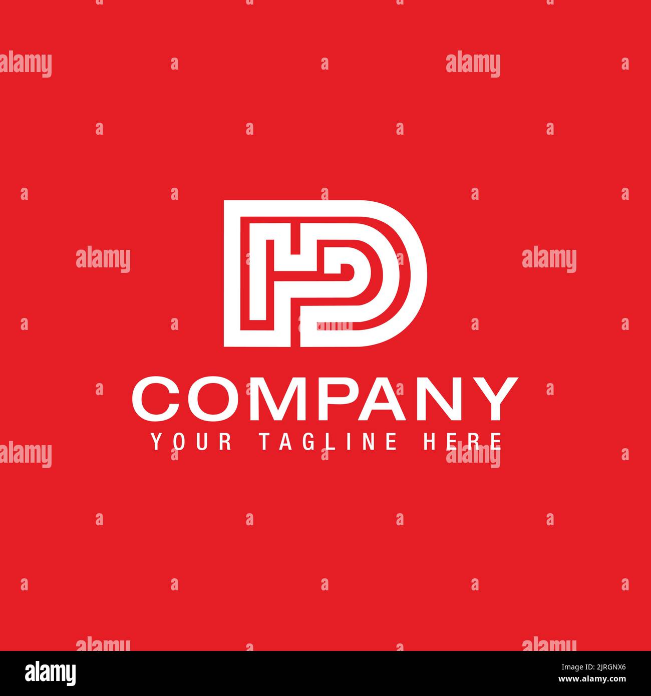 initial HD letter Logo Line Design Template Vector Stock Vector Image ...