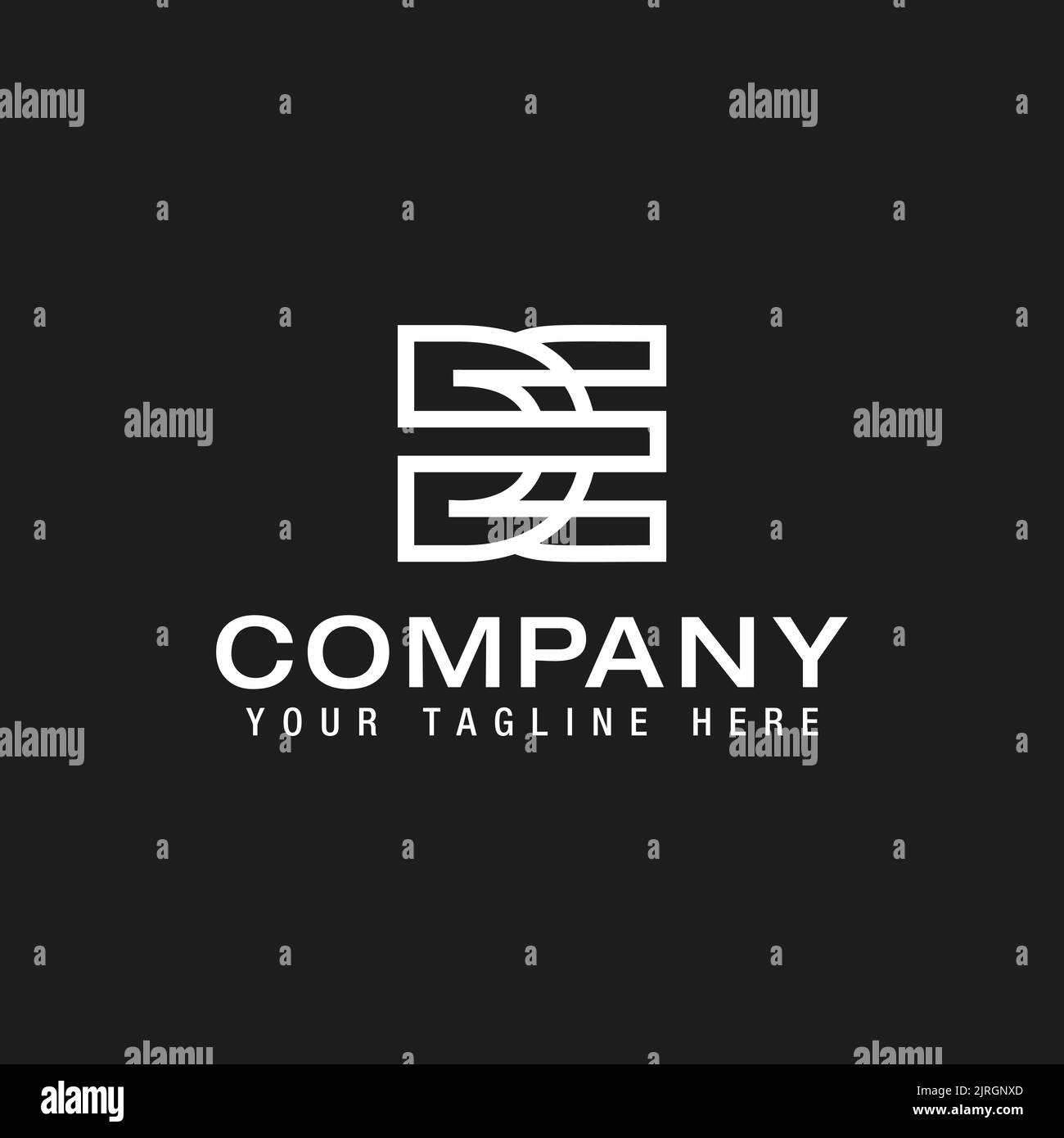 DE initial letter logo line design template vector Stock Vector Image ...