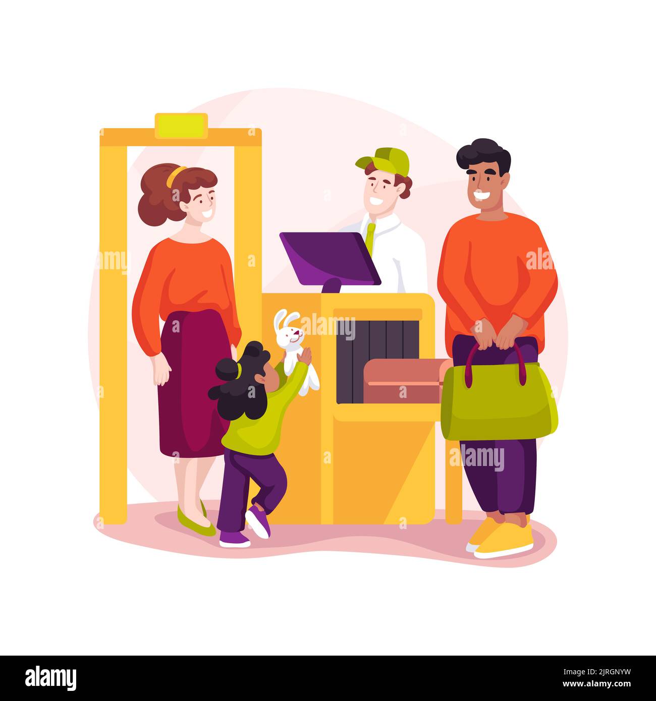 Airport Security Control Isolated Cartoon Vector Illustration Stock