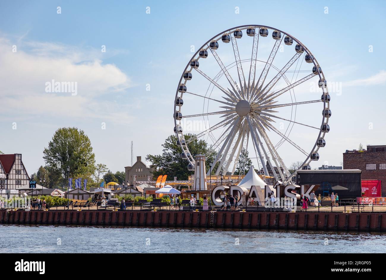 A picture of the AmberSky Ferris Wheel in Gdansk and the large Gdansk ...