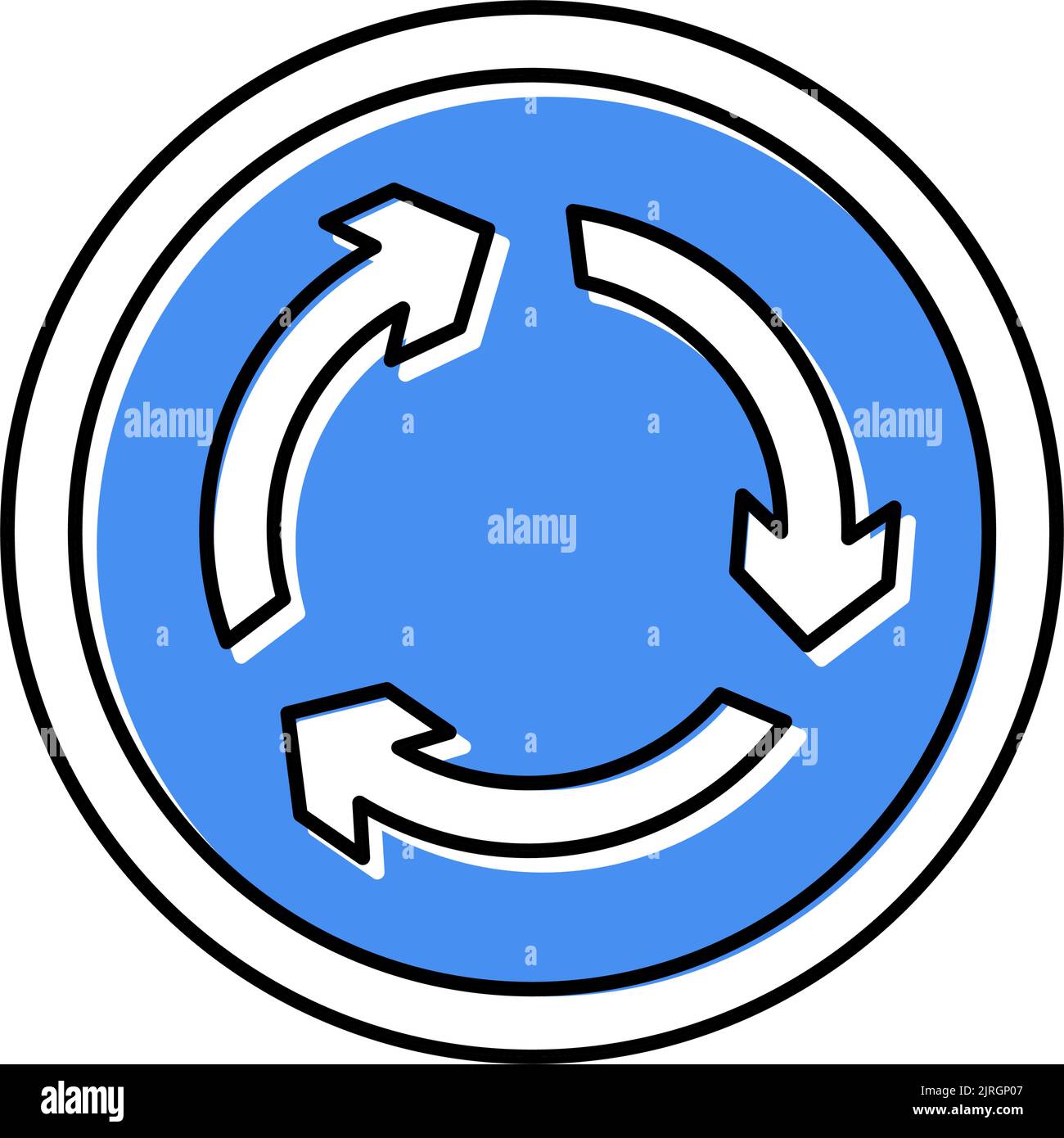 roundabout road sign color icon vector illustration Stock Vector Image & Art - Alamy