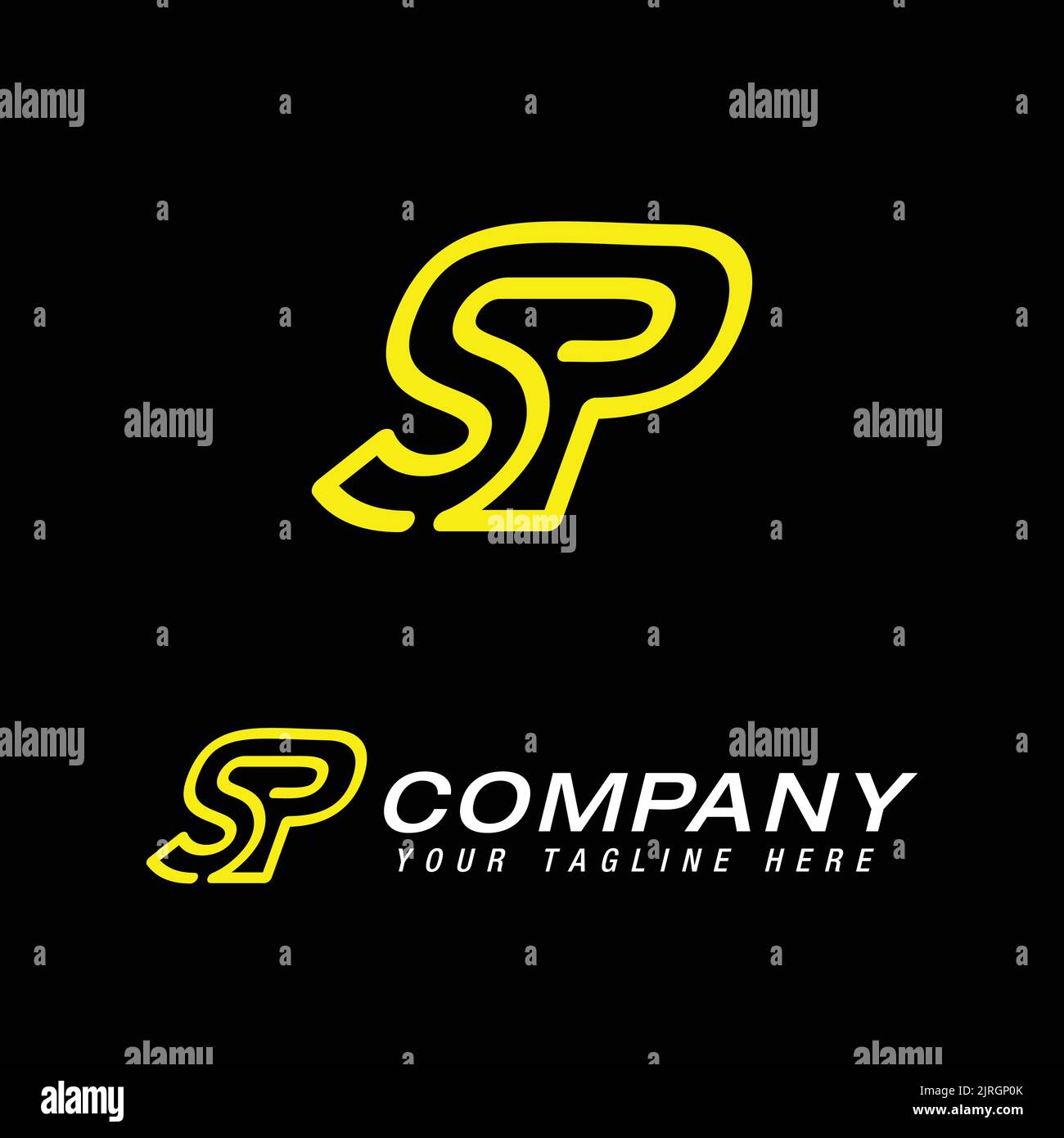 SP or PS letter Logo Line Design Template Vector Stock Vector Image ...