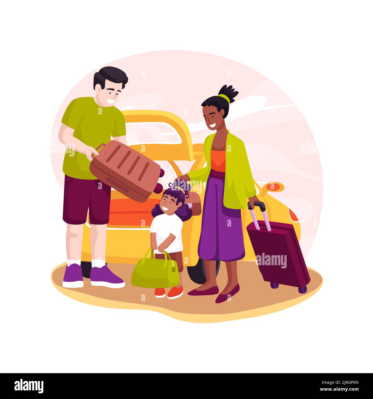 Taxi ride isolated cartoon vector illustration Stock Vector Image & Art ...