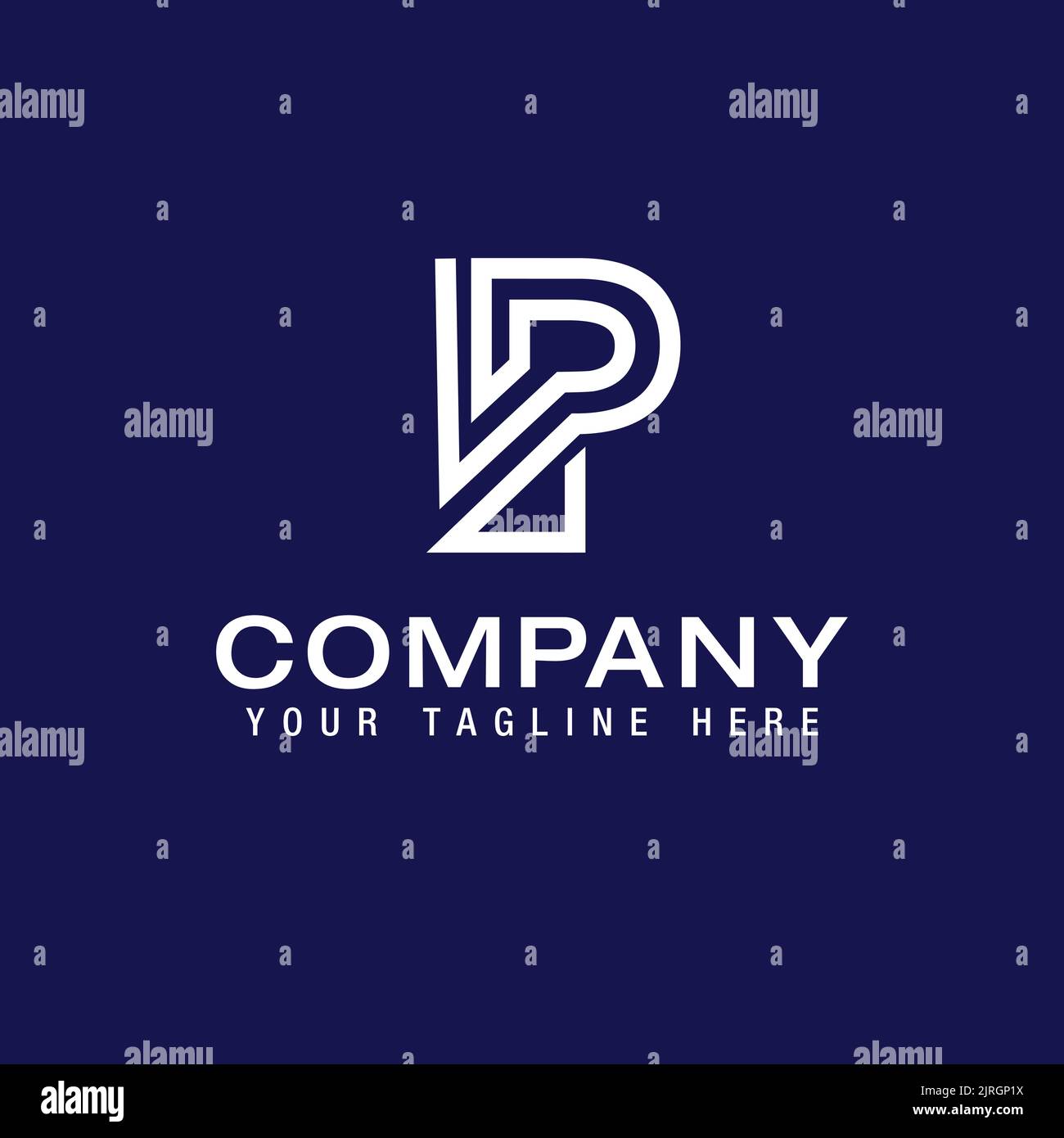initial letter p Logo Line Design Template Vector Stock Vector Image ...