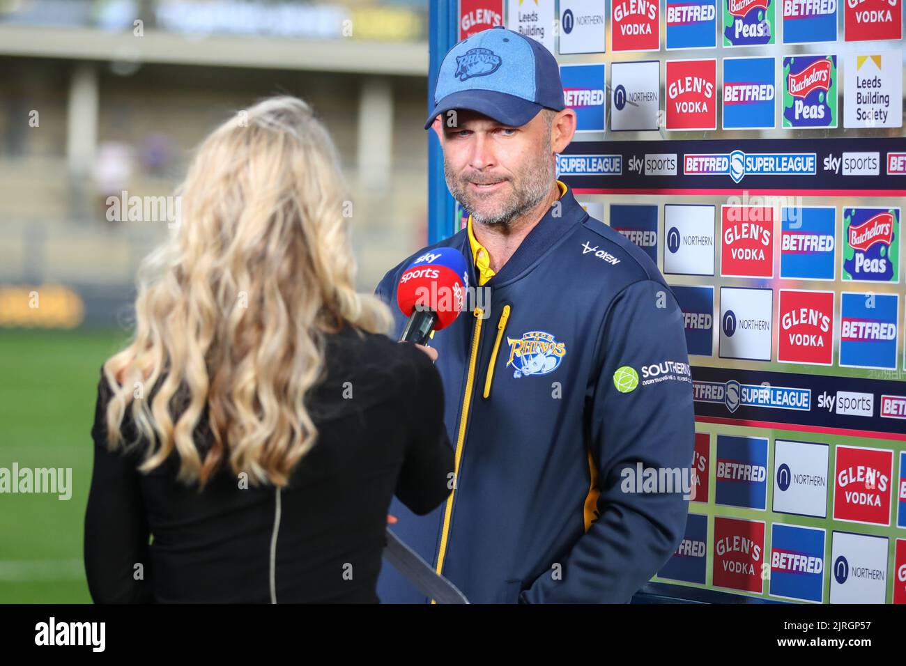 Rohan Smith Head Coach of Leeds Rhinos being interviewed by Jenna ...